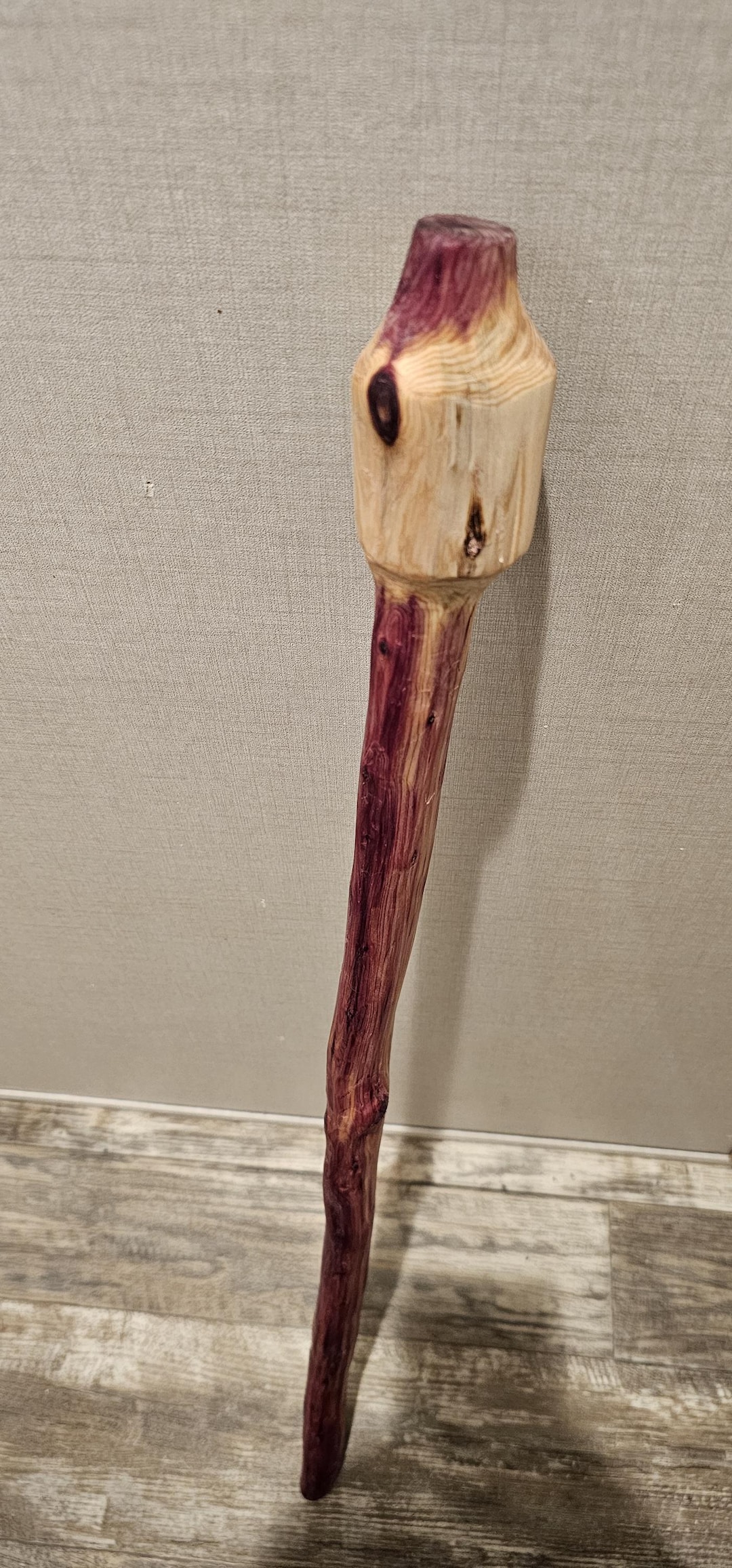 Hand Carved, Red Cedar Walking Stick/ Cane - Etsy