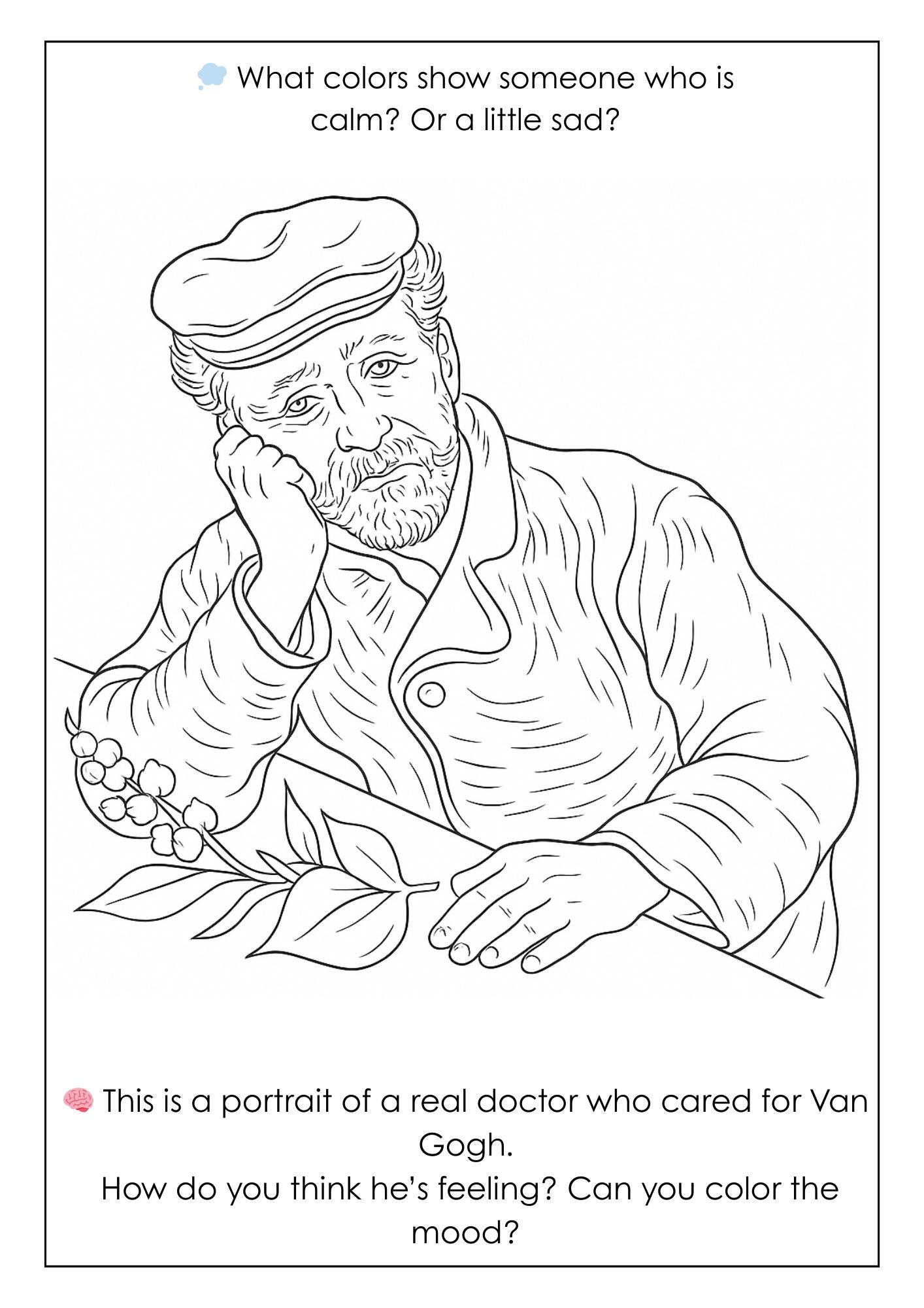 Van Gogh Coloring Book – Printable Art History Activity for Kids ...