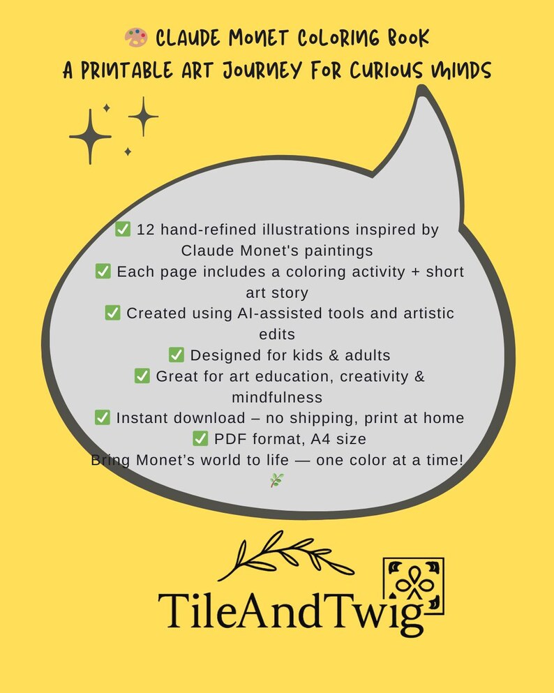 Claude Monet Coloring Book – Printable Art Activity for Kids & Adults ...