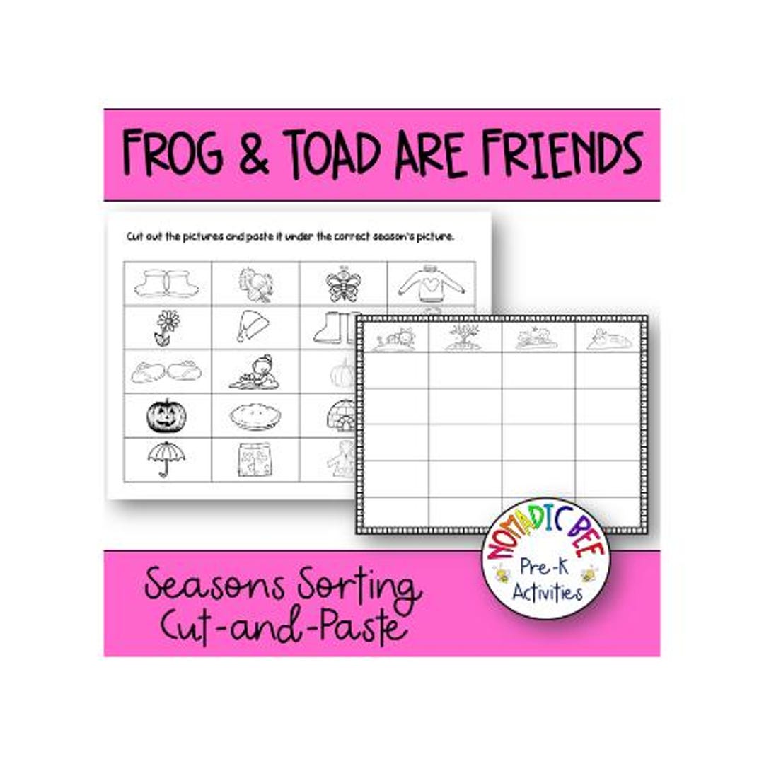Frog and Toad Are Friends Activities - Seasons Sorting - Etsy