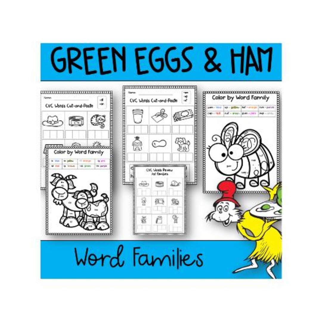 Green Eggs and Ham Activities - Word Families - Etsy