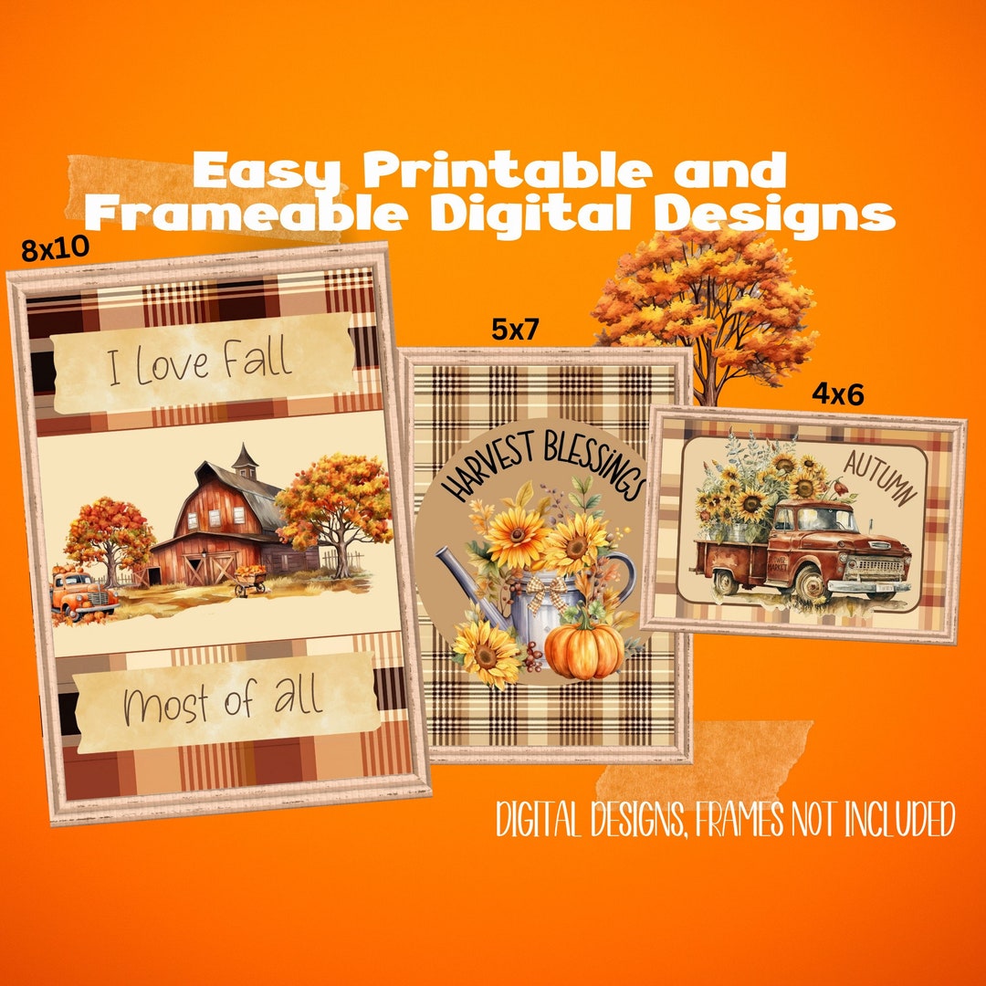 Fall Farmhouse Decor Printables for Framing, Autumn Decor Signs, Easy ...