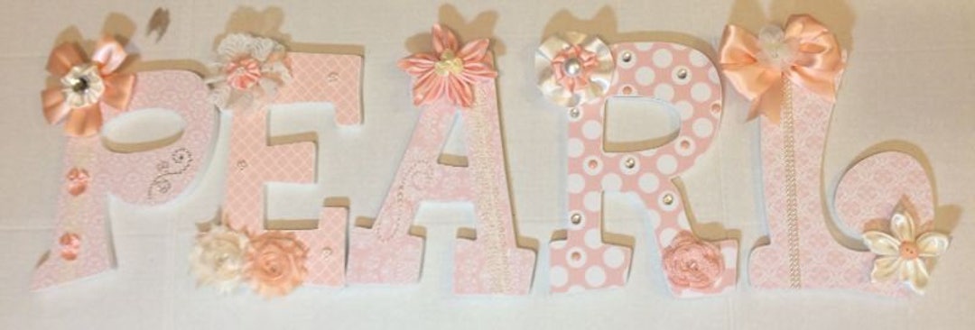 Decorative Nursery Name Letters Embellished Name Letters - Etsy