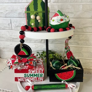 Sweet Summer Watermelon Handmade Decor for Tiered Trays, Watermelon ...