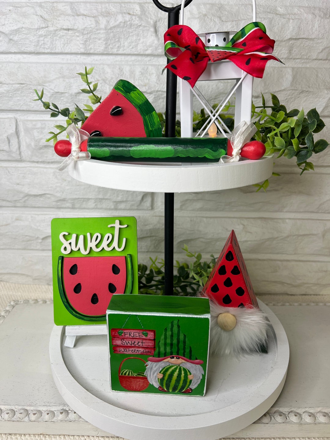 Fun Watermelon Tiered Tray Decor for Summertime, Summertime Watermelon ...