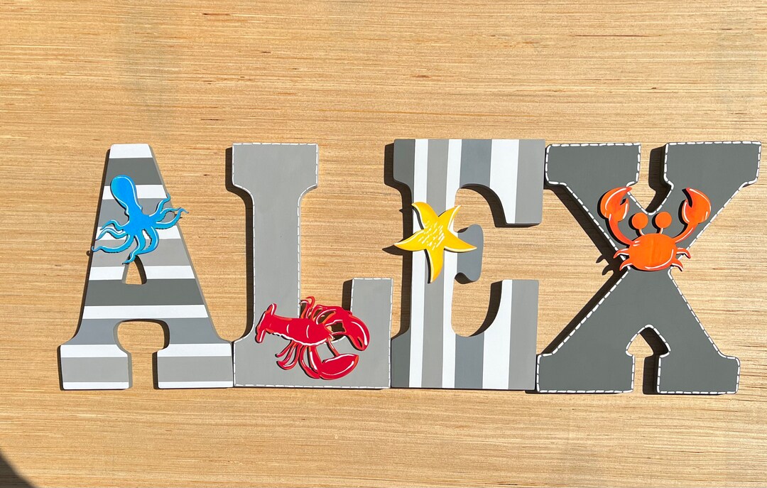 Ocean Theme Nursery Name for Wall, Custom Nursery Name, Jungle Theme ...