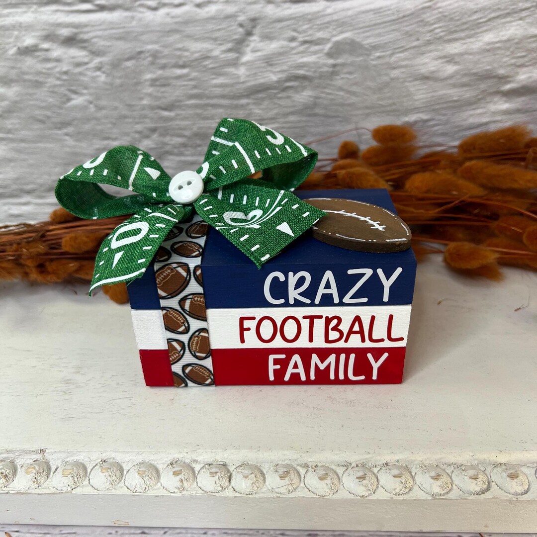 Crazy Football Family Mini Wood Faux Book Stack, Mini Stack in the 3 ...