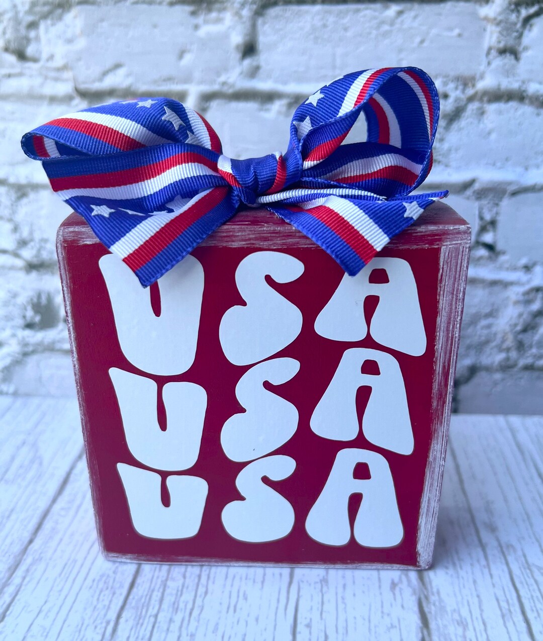 USA Decor, Red, White and Blue Sign for Patriotic Home Decor or ...