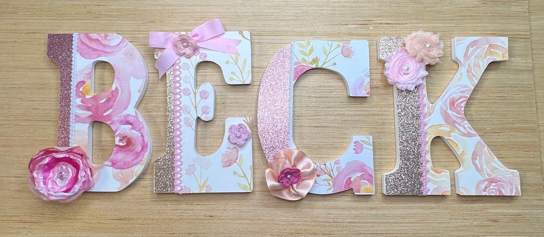 Decorative Nursery Name Letters, Embellished Name Letters, Custom Wall ...