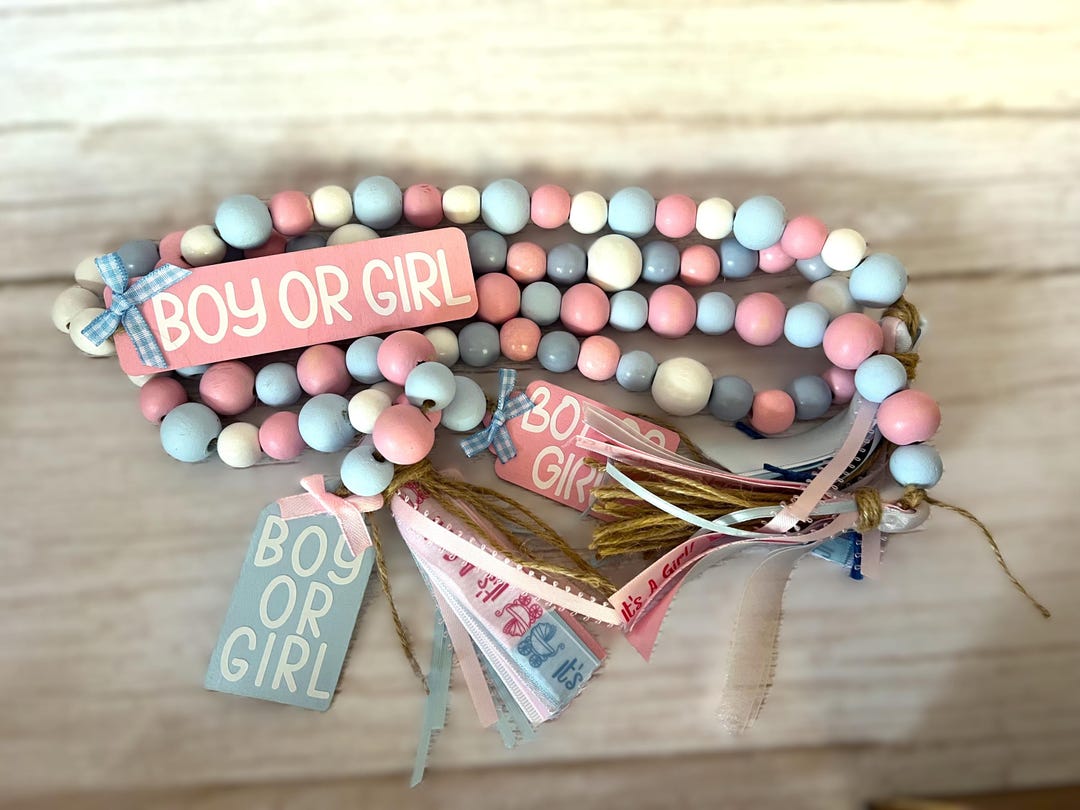 Gender Reveal Party or Baby Shower Decor for Tiered Tray, Handmade Baby ...