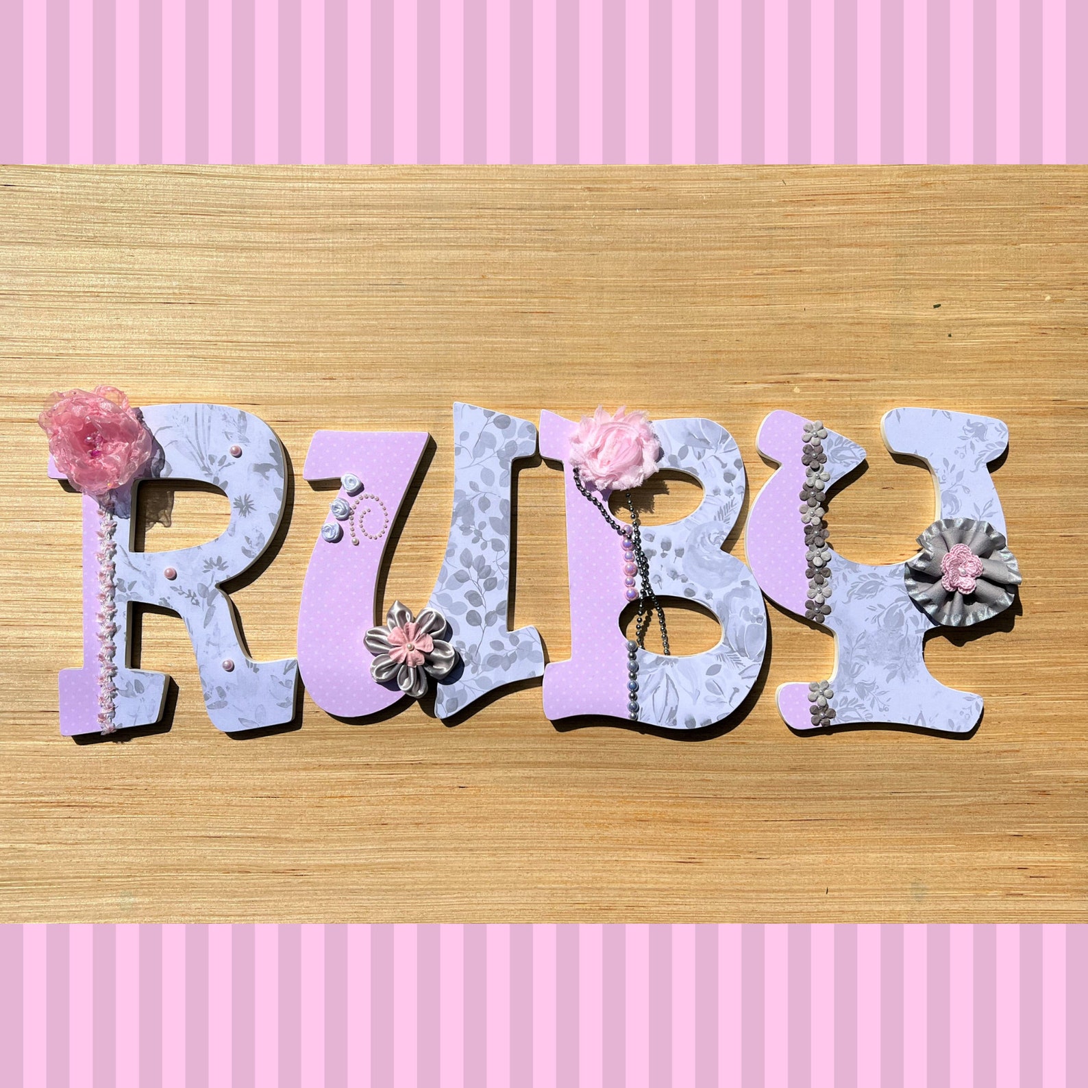 Custom Decoupage Name Wall Decor: Nursery & Kids Room Letters - Etsy