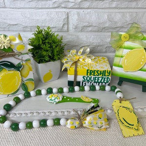 Fresh Squeezed Lemonade Tiered Tray Decor, Lemon Theme Decorations ...
