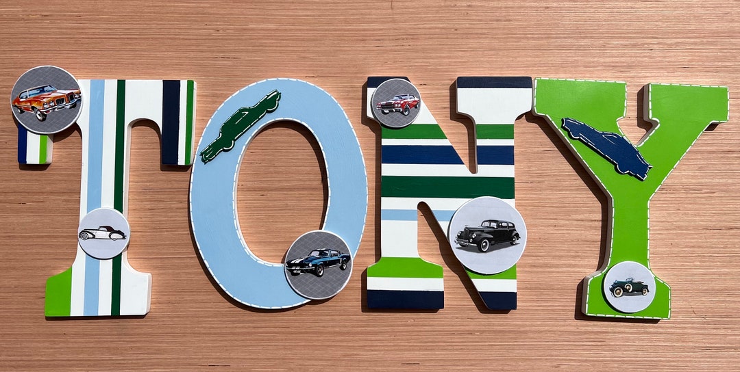 Baby Boy Letters to Hang on Nursery Wall, Custom Themes and Colors ...