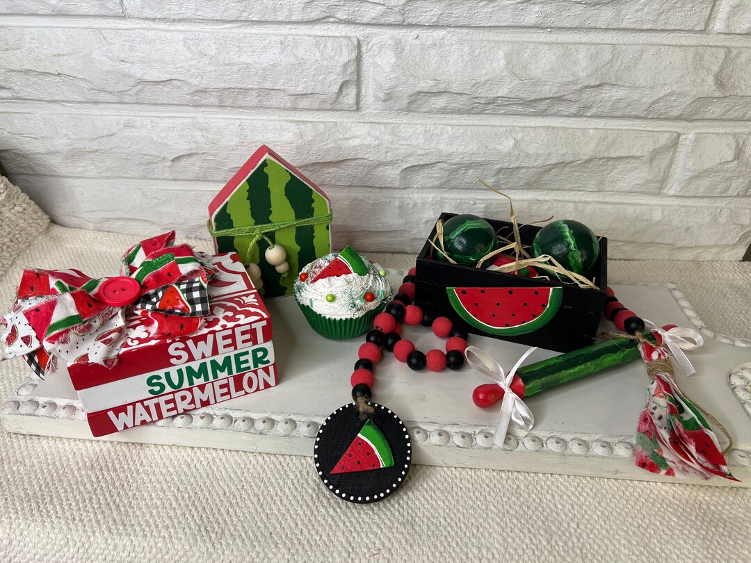 Sweet Summer Watermelon Handmade Decor for Tiered Trays, Watermelon ...