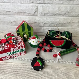 Sweet Summer Watermelon Handmade Decor for Tiered Trays, Watermelon ...
