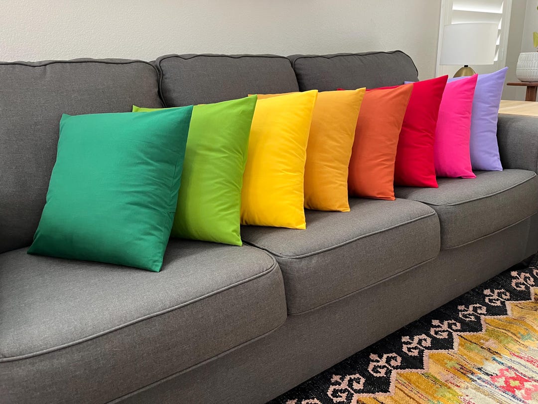 Interchangeable Pillow Cover, Solid Colors, Lumbar and Square Sizes - Etsy