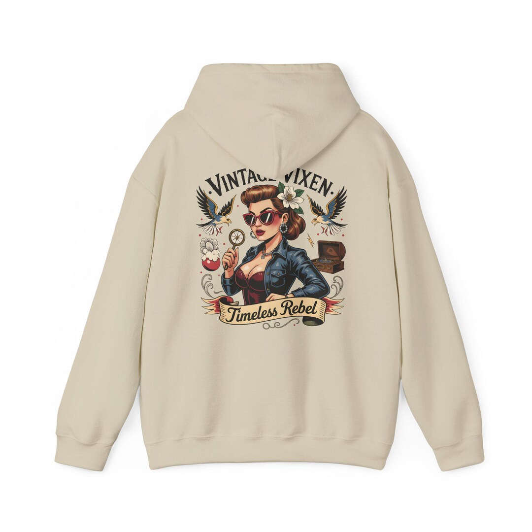 Vintage Vixen Timeless Rebel Woman Hoodie, Sweatshirt Jumper, Retro ...