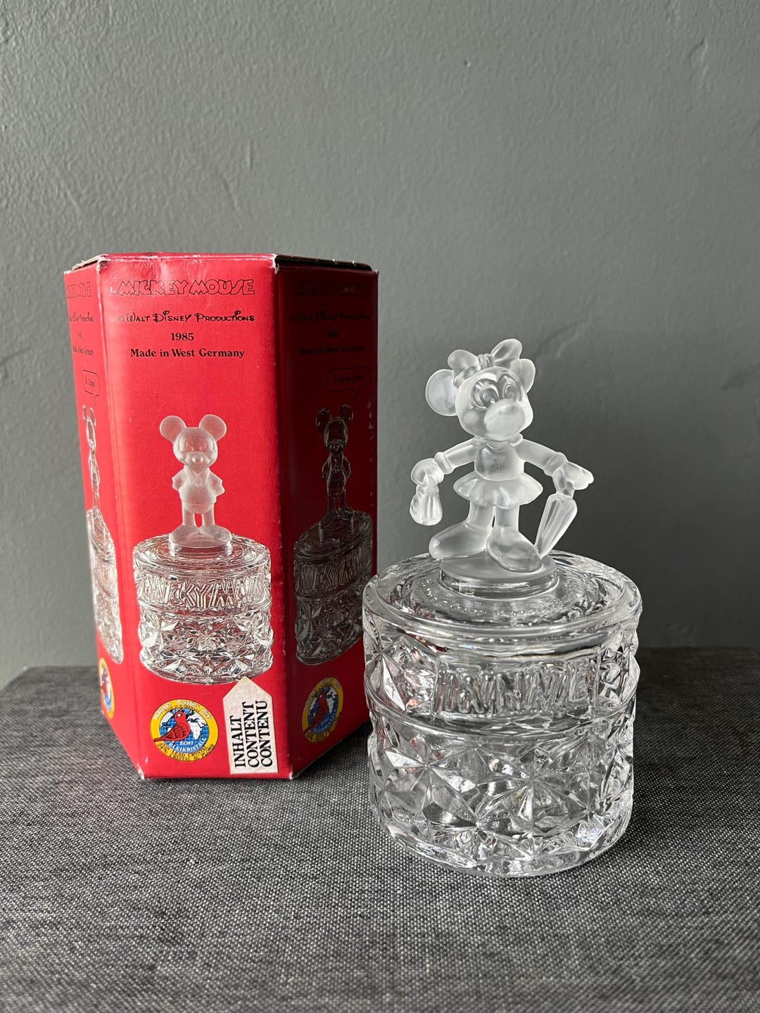 1985 Disney Crystal Minnie Mouse Trinket Box - Etsy