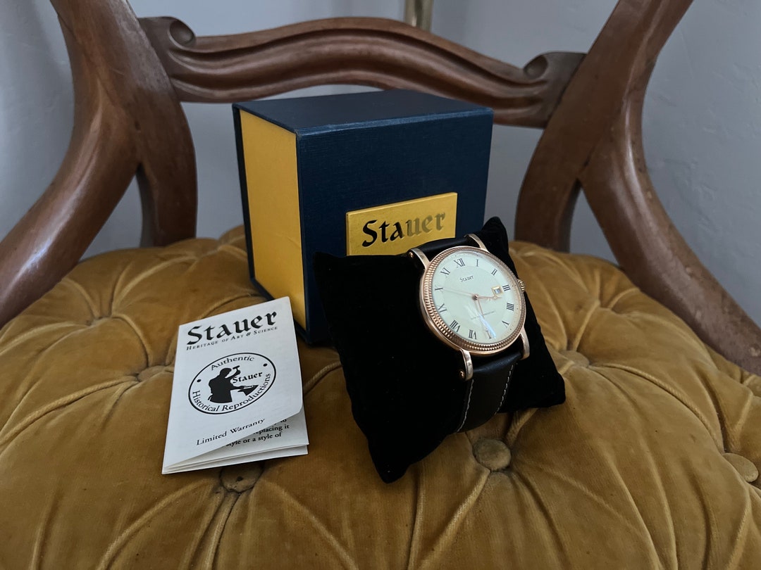 Vintage Stauer 22671 Stainless Steel 3ATM Water Resistant Black Banded ...