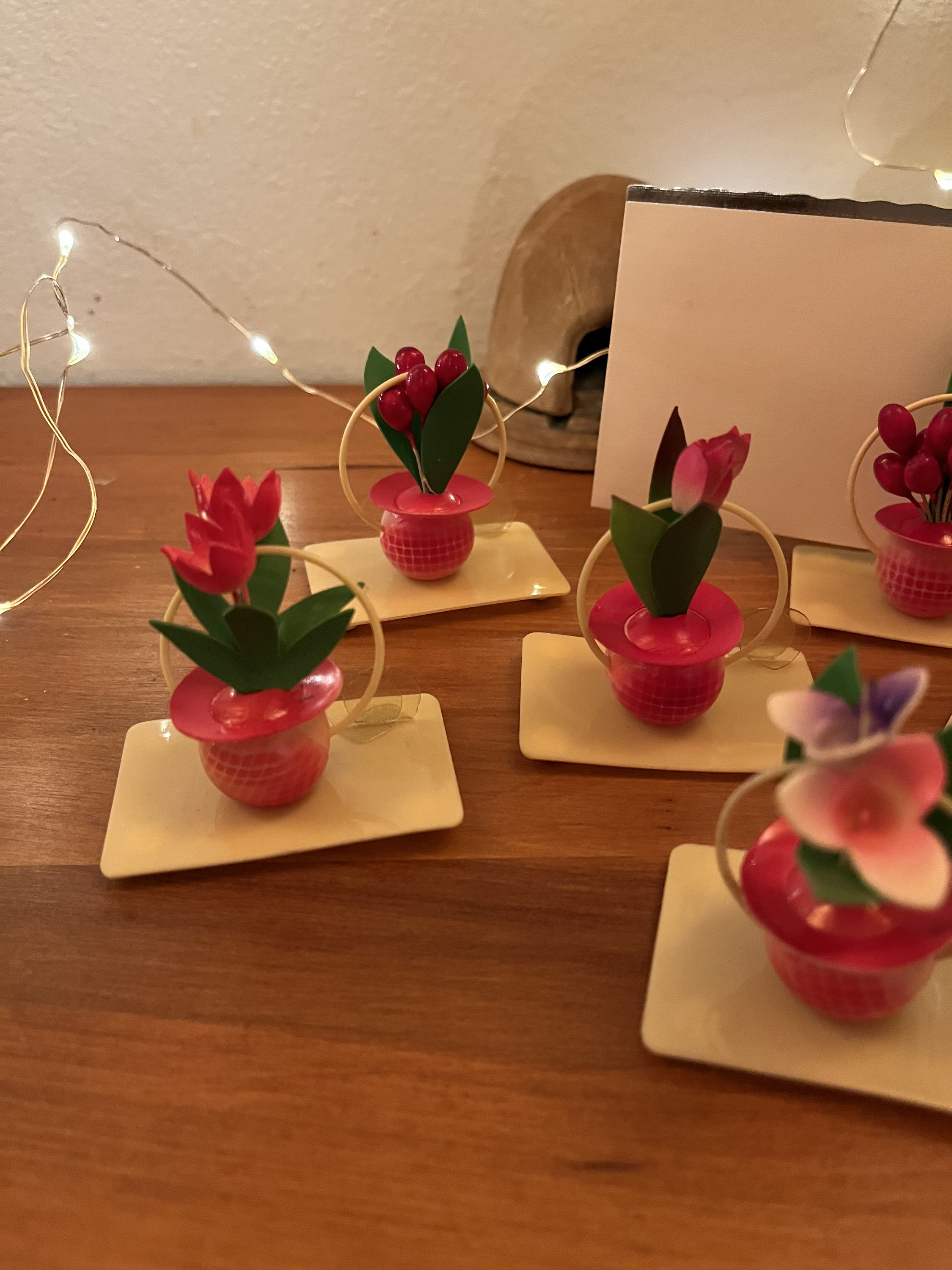 Glass Floral Placecard Holders and Drink Stirrers - Etsy