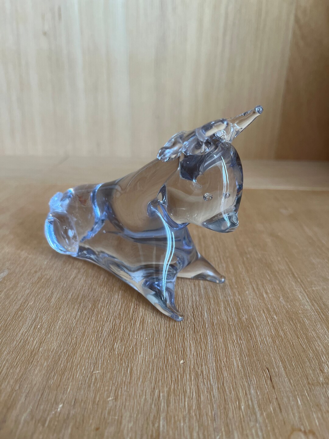 Glass Enesco Lounging Bull - Etsy