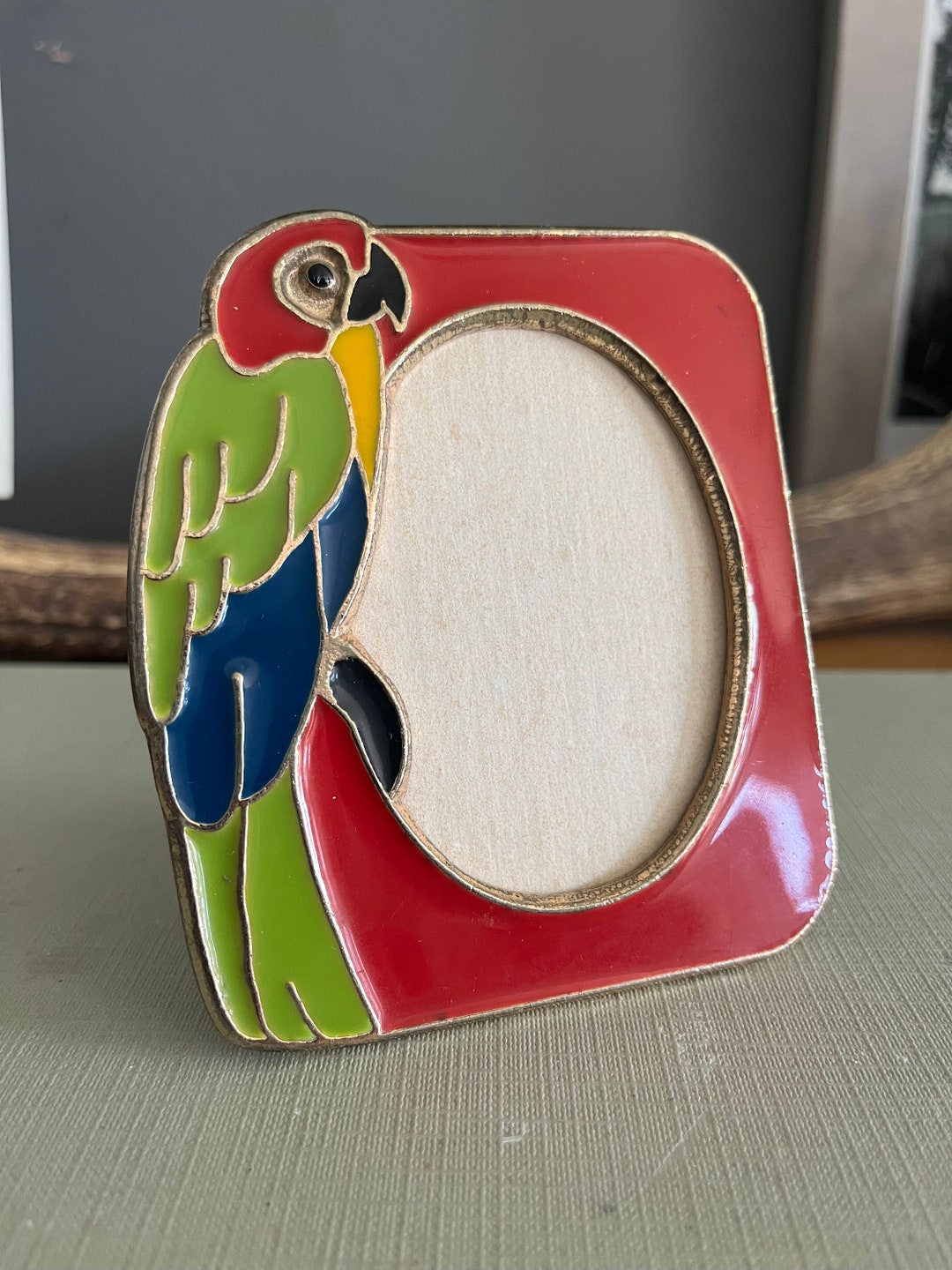 Metal Lacquered Red Parrot Picture Frame - Etsy