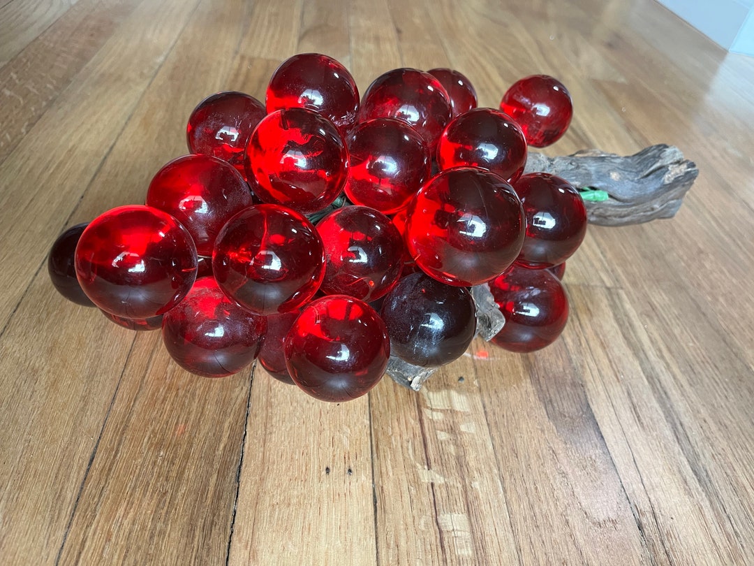 Deep Red Grapes on Driftwood - Etsy