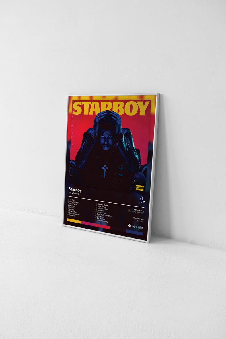 The Weeknd - Starboy - Digital Download Album Poster - Printable Wall ...