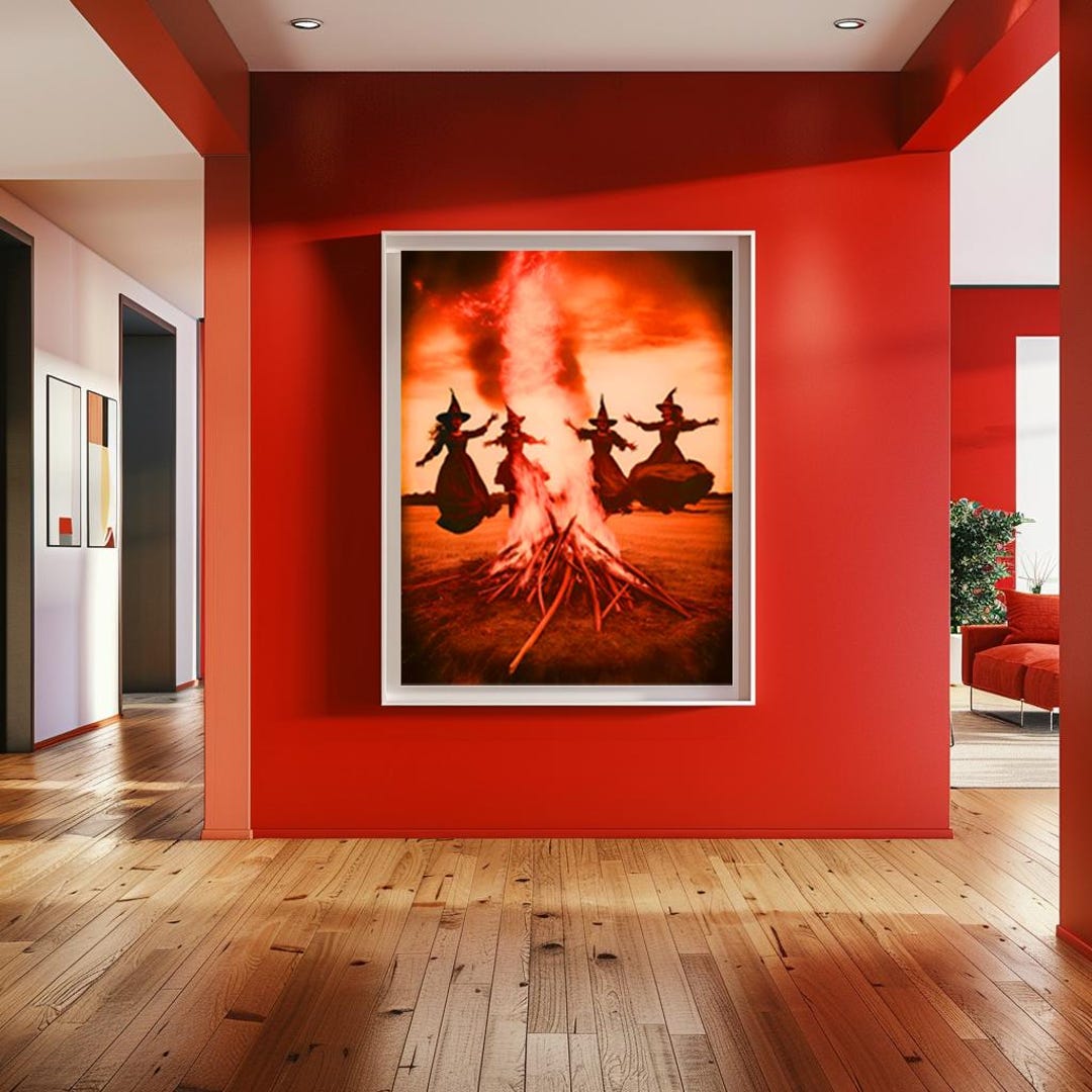 Fire Witches | Digital Download of Witches Floating in a Field by a ...