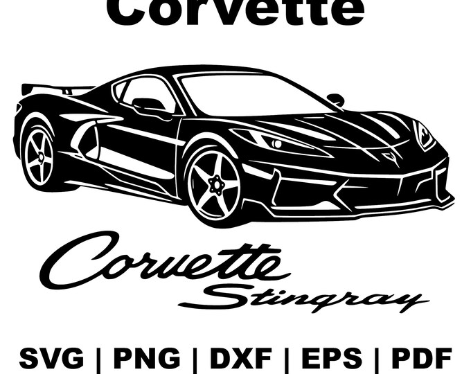 Corvette C3 Stingray Car Silhouette SVG PNG zum Schneiden, Drucken ...
