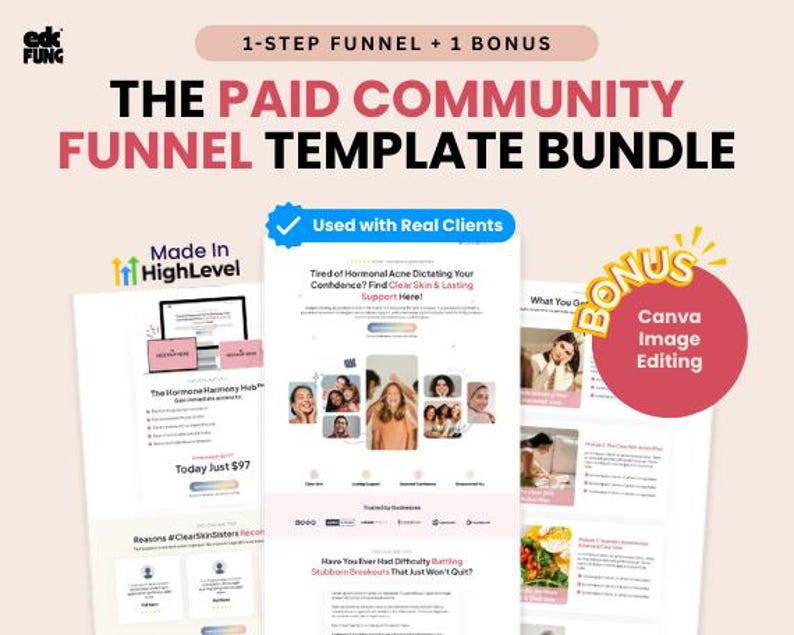 GHL Paid Community Funnel Template Bundle for Coaches - Etsy
