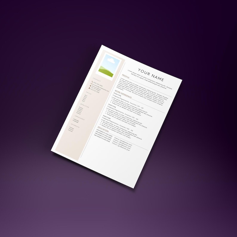 Resume Curriculum Vitae (CV) Template | Digital Design | Minimal Beige ...