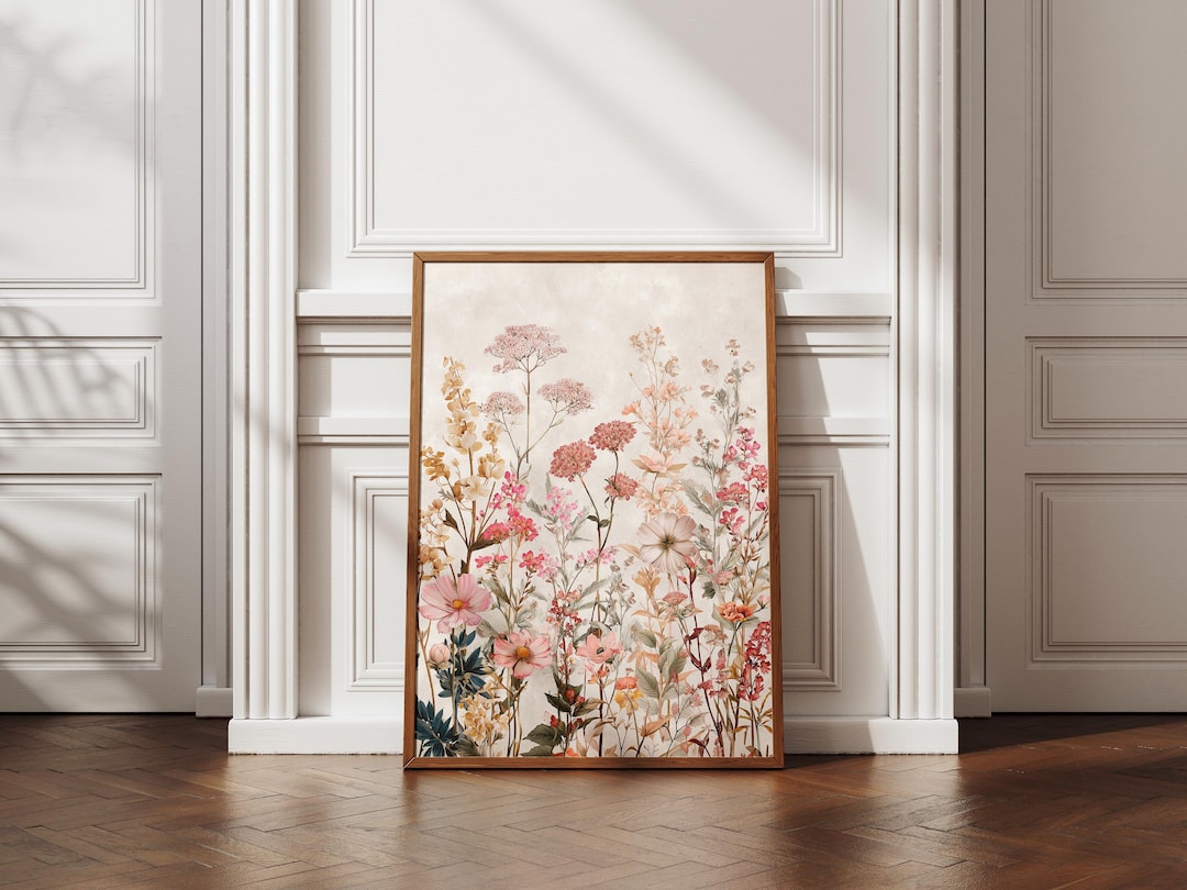 Vintage Wildflower Botanical Print, Delicate Floral Wall Art, Digital ...