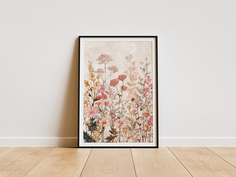 Vintage Wildflower Botanical Print, Delicate Floral Wall Art, Digital ...
