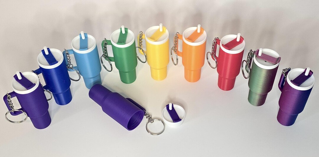 Tumbler Keychain Chapstick Holder - Match Your Tumbler! Colorful Small ...