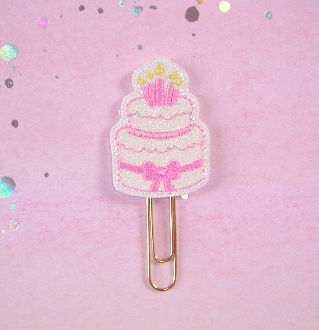 Pink Bow Cake Glitter Planner Paperclip - Etsy UK