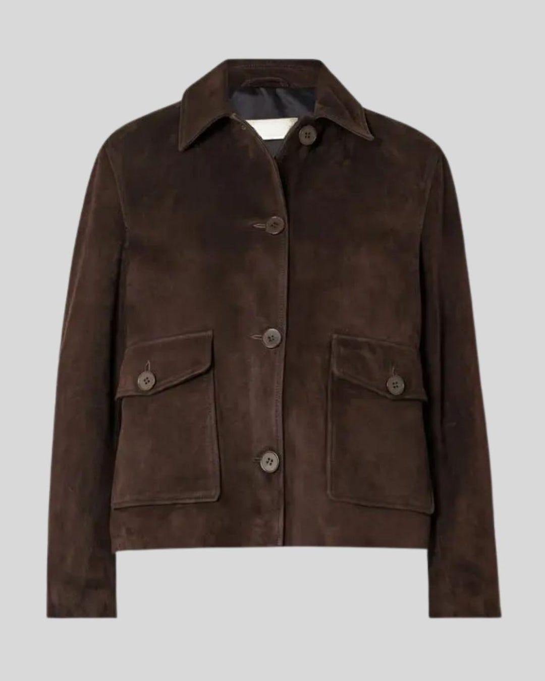 Women’s Chocolate Brown Suede Jacket – Handmade Button-up Short Coat - Etsy