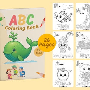 Baby Shower ABC Coloring Book, Cute Little Drawing, Baby's First ...