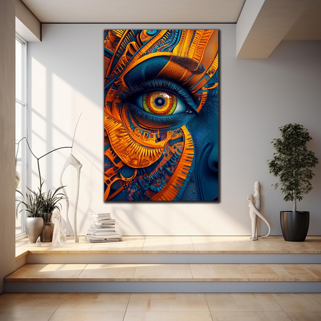 Colorful Eye Tempered Glass Wall Art, Eye Glass Wall Art, Glass Print ...
