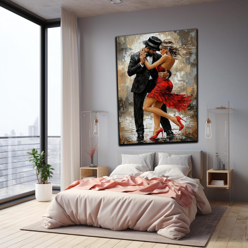 Romantic Dancing Couple Glass Art, Passionate Love Wall Decor - Etsy