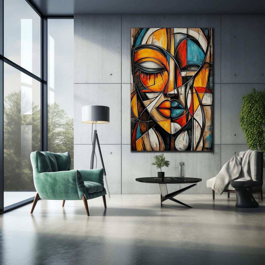 African Tribal Mask Wall Art, Tempered Glass Print, Modern Abstract ...