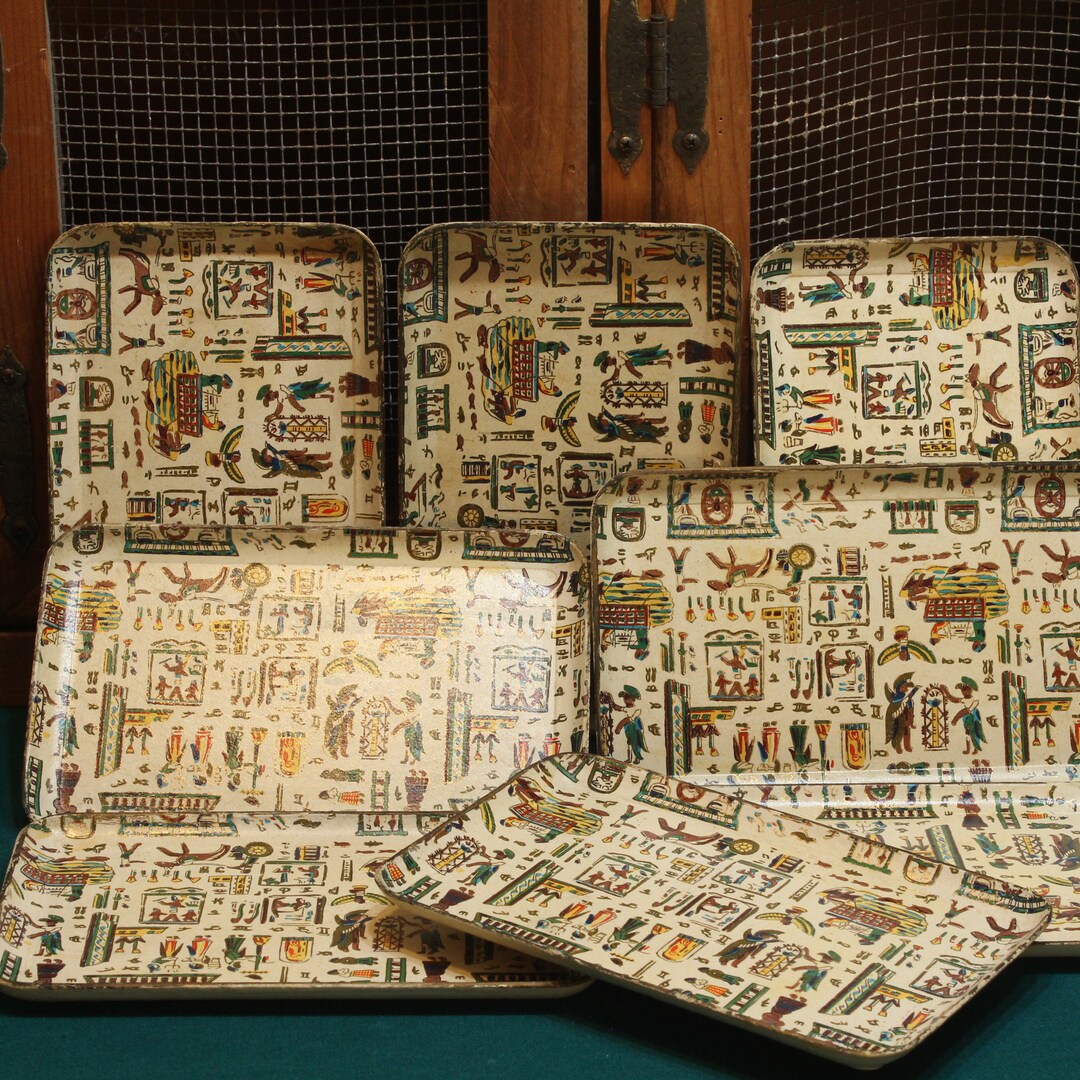 Alfred E Knobler Aztec Southwest Serving Plates Cocktail Serving Trays ...