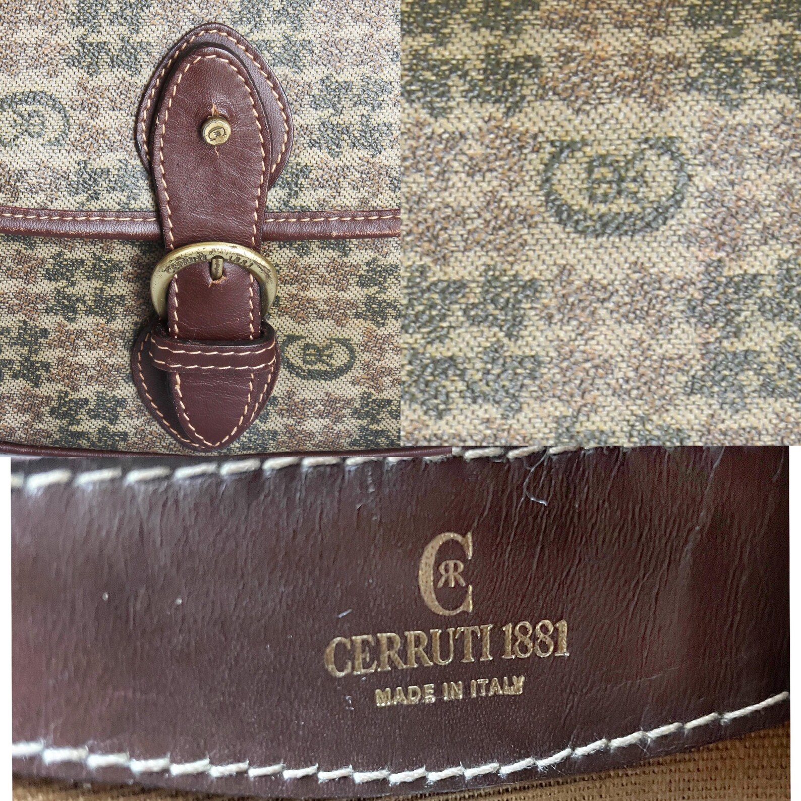 Cerruti 1881 Bag Crossbody Shoulder Canvas Leather Logo Vintage NWOT ...