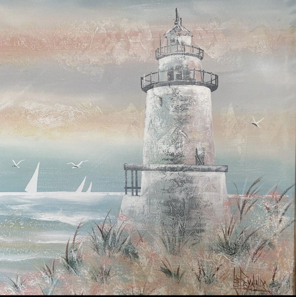 Lee Reynolds Lighthouse Seaside Large Original Painting Vanguard ...