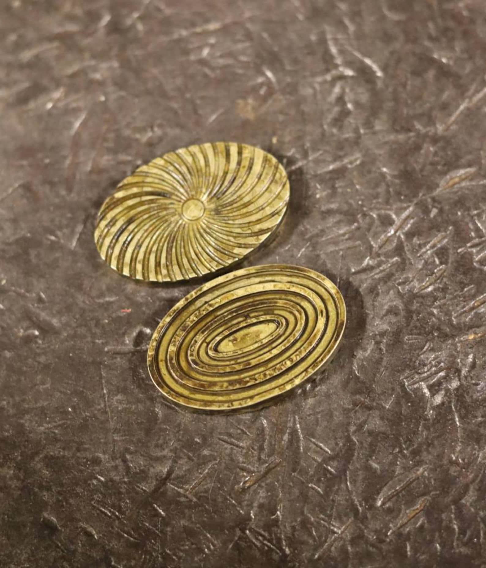 Brass Oval Hurricane Worry Stone - Etsy