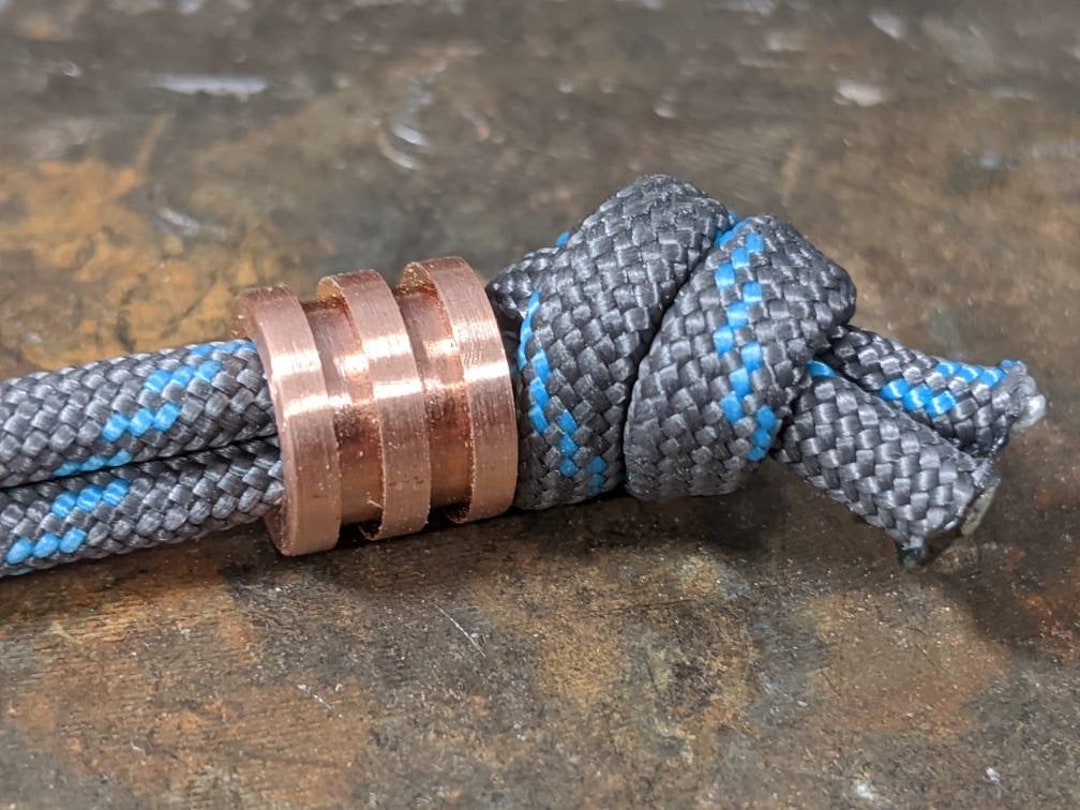 Small Copper Lanyard Bead With 2 Grooves and a Free Paracord Lanyard - Etsy