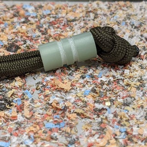 Wide Edge Medium Jade Green G10 Bead With 2 Grooves and a Free Paracord ...