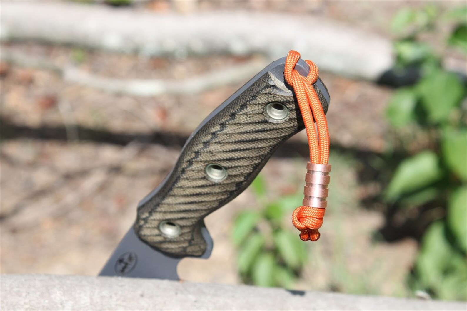 Medium Copper Lanyard Bead With Three Grooves and a Free Paracord ...