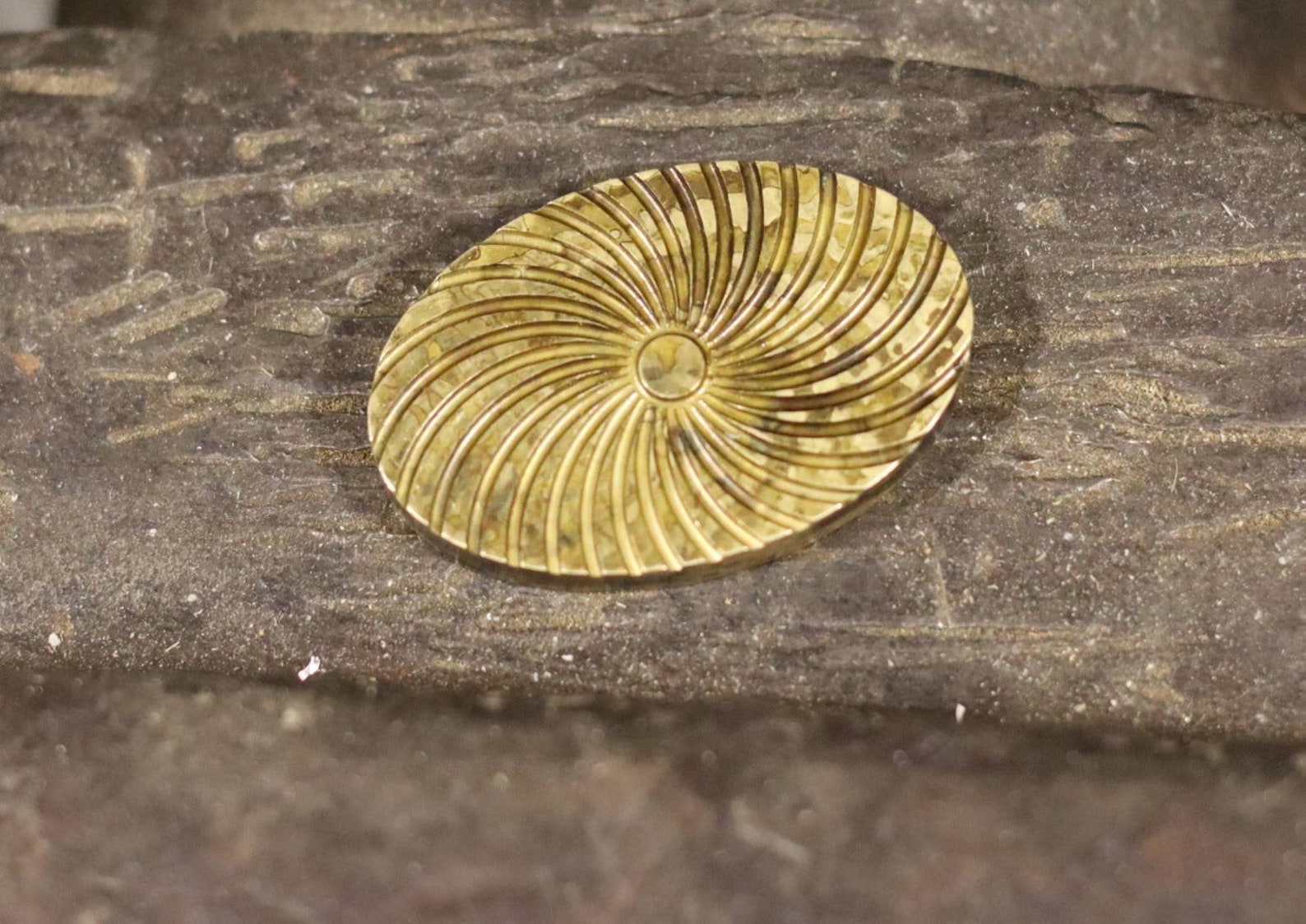 Brass Oval Hurricane Worry Stone - Etsy