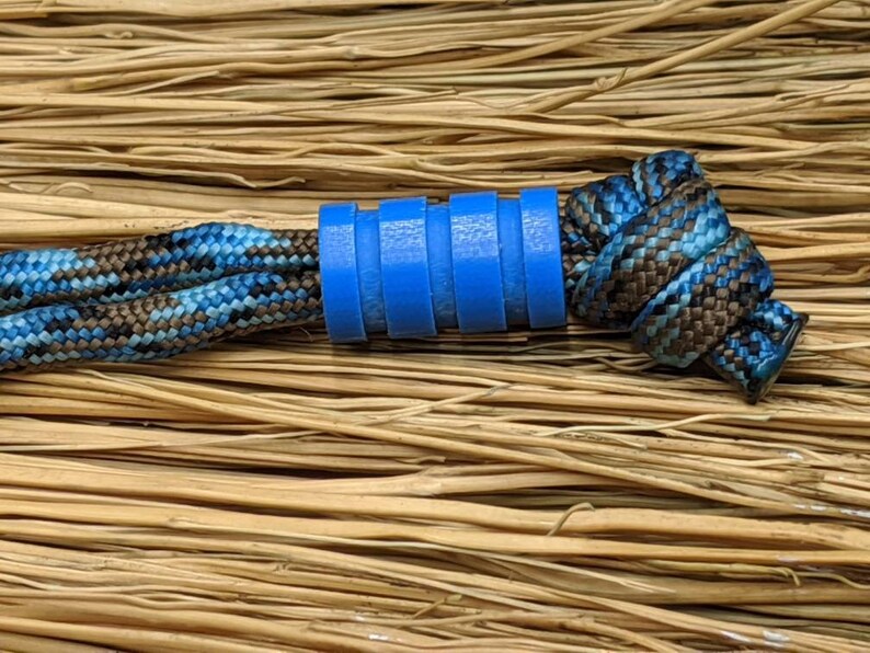 Medium Blue G10 Lanyard Bead With Three Grooves and a Free - Etsy